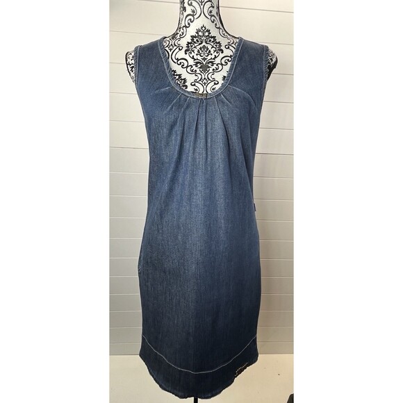Vintage | Dresses | Illusyon Womens Blue Denim Jumper Dress Sz 8 Y2k 9s ...
